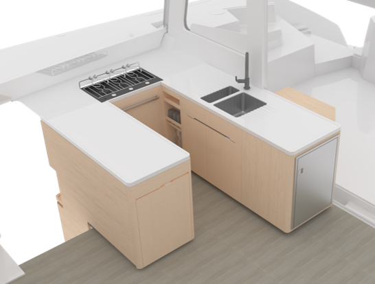 What are the sizes of the sinks in the 1370 galley? – Seawind Knowledge ...