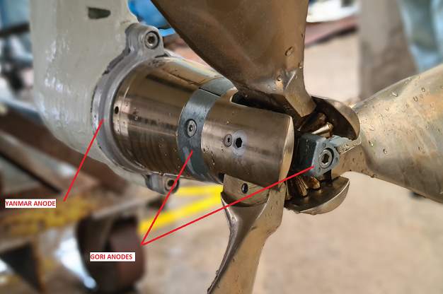 Does the gori propeller have anodes additional to the Yanmars sail ...